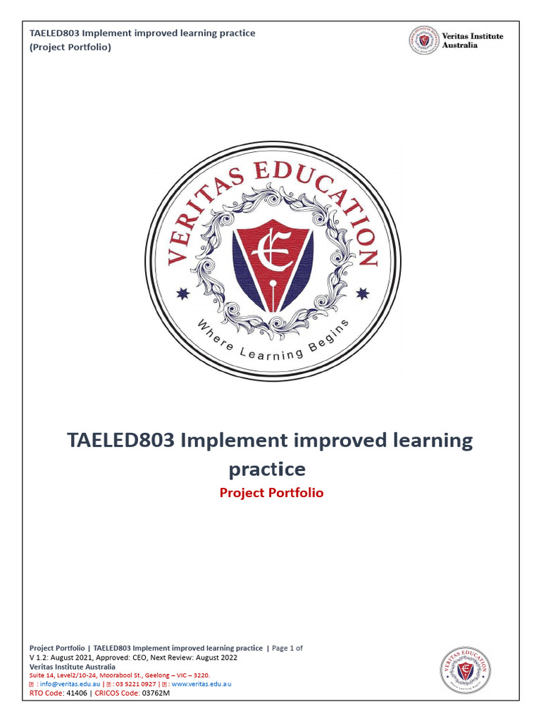 TAELED803 Project Portfoli With All Attachments Corrections PDF | PDF | Educational Assessment ...