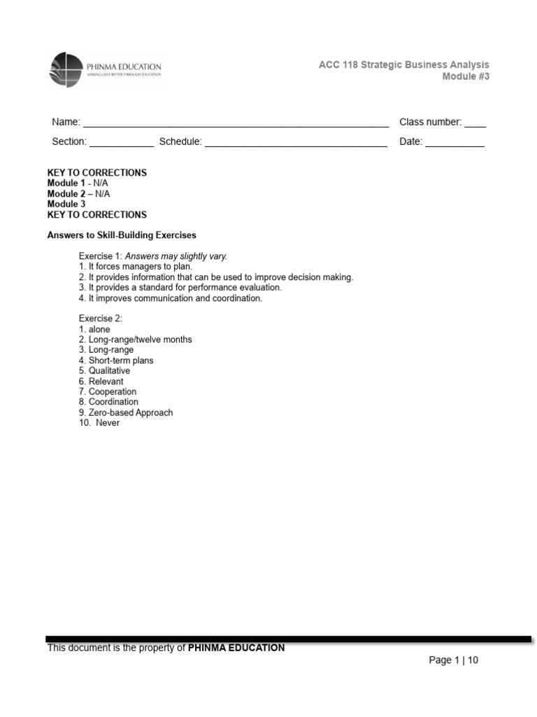 Acc 118 - Key To Corrections | PDF | Equity (Finance) | Balance Sheet