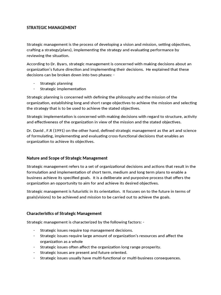 Understanding Strategic Management Basics | PDF | Strategic Management ...