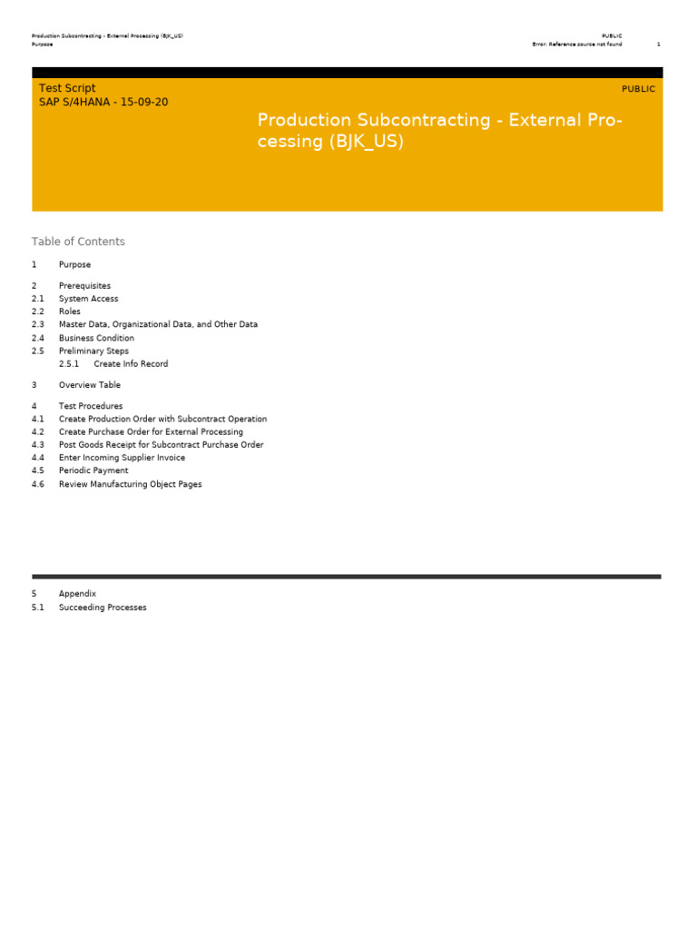 Production Subcontracting Guide for SAP | PDF | Invoice | Accounts Payable