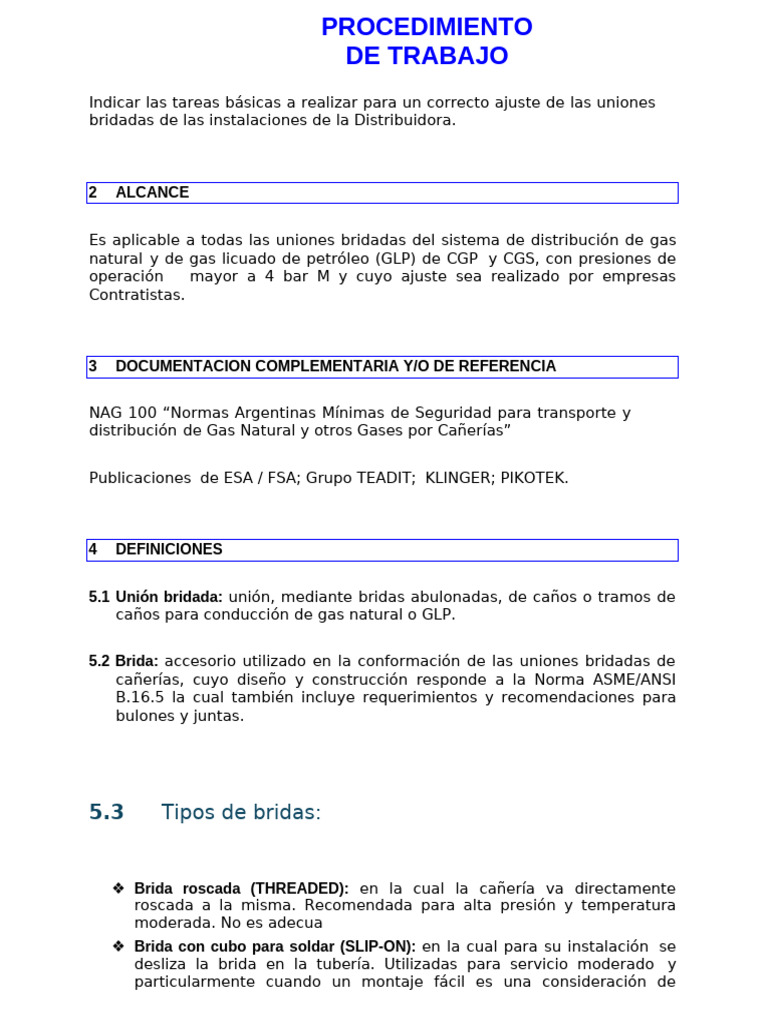Ajuste de uniones bridadas en gas | PDF | Ingeniería mecánica | Plomería