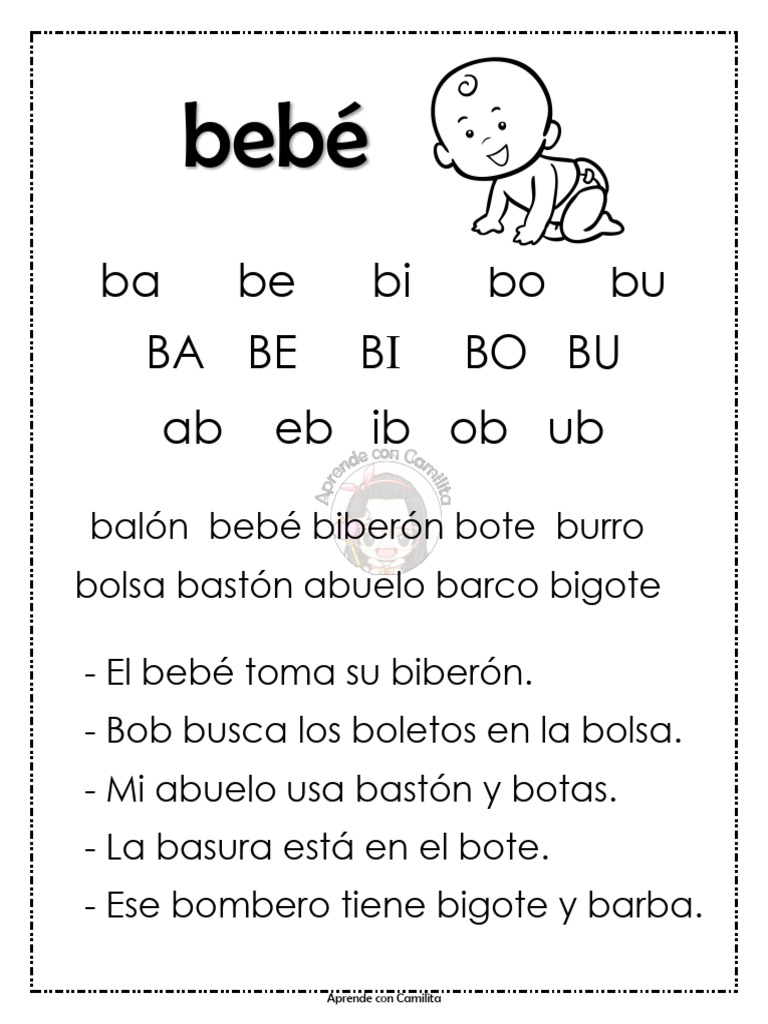 Aprendizaje de sílabas con B y b | PDF