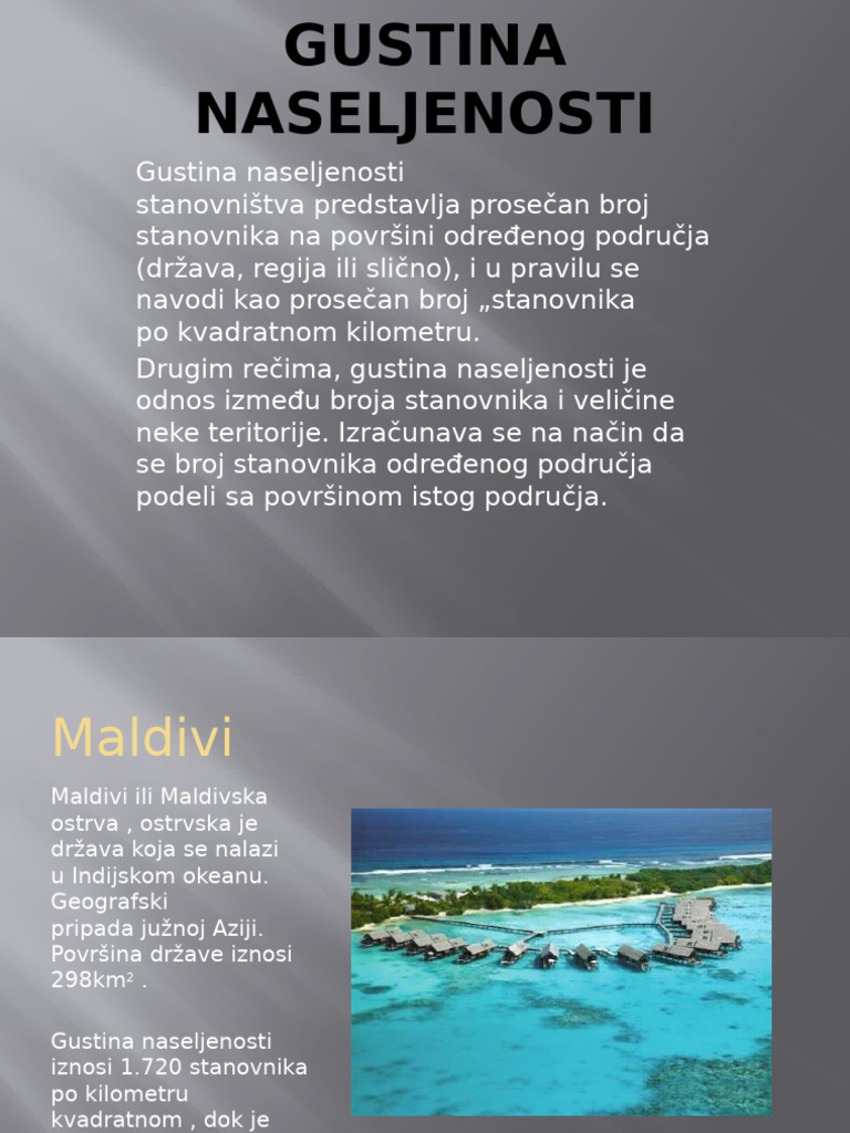 Gustina naseljenosti | PDF