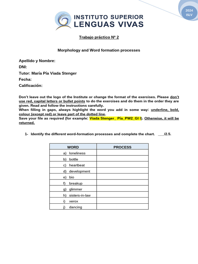 Apellido Nombre Tpn2 Grammari | PDF | Word | Semantic Units