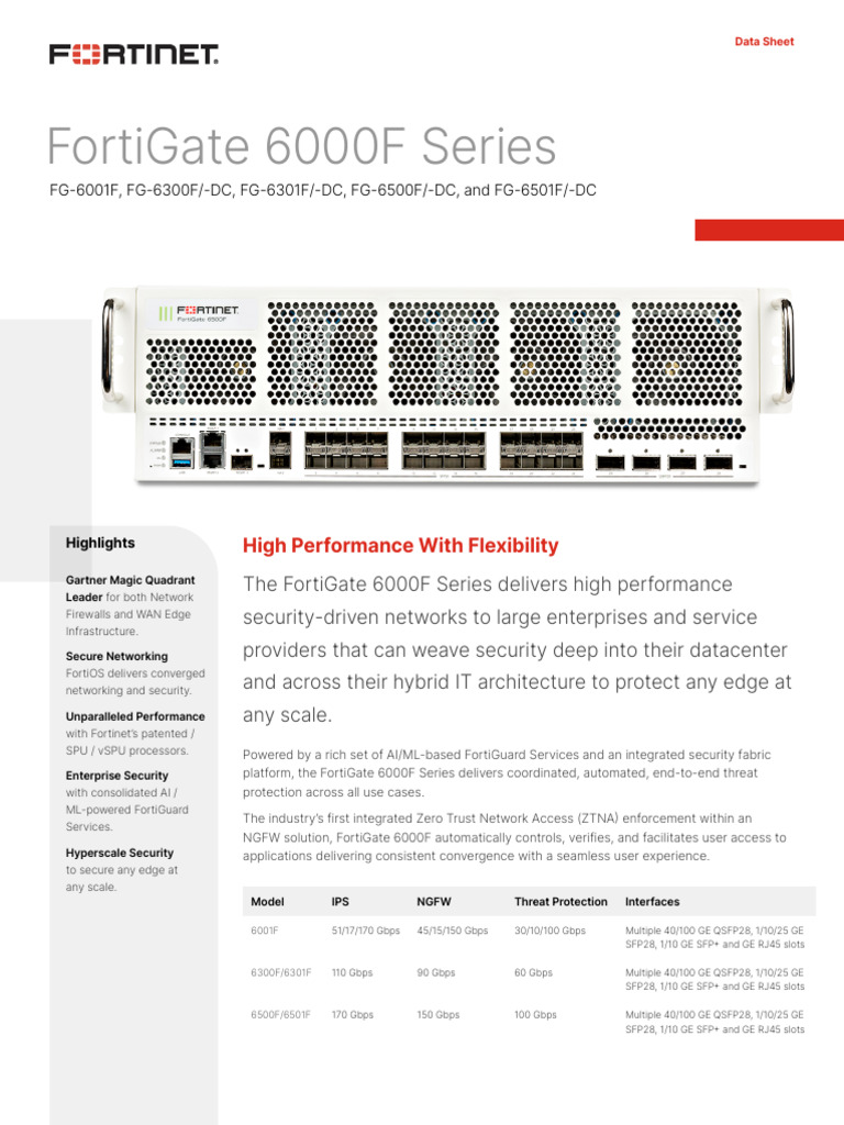 FortiGate 6000F Series | PDF | Security | Computer Security