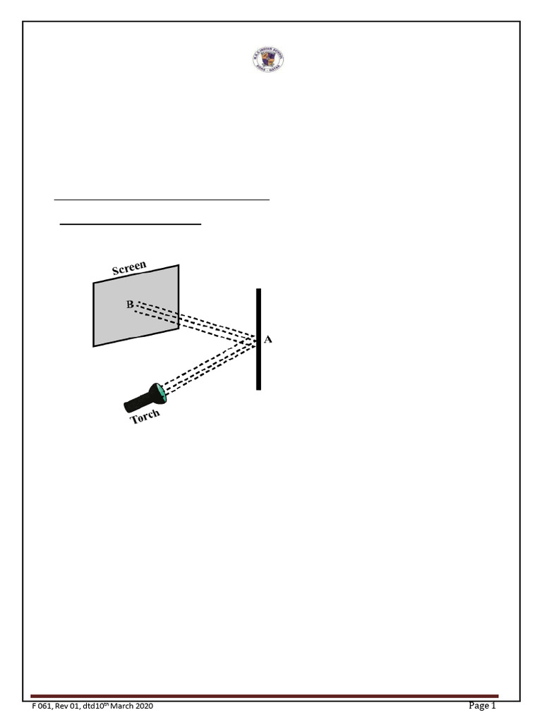Class VII Science Worksheet on Light | PDF | Mirror | Rainbow