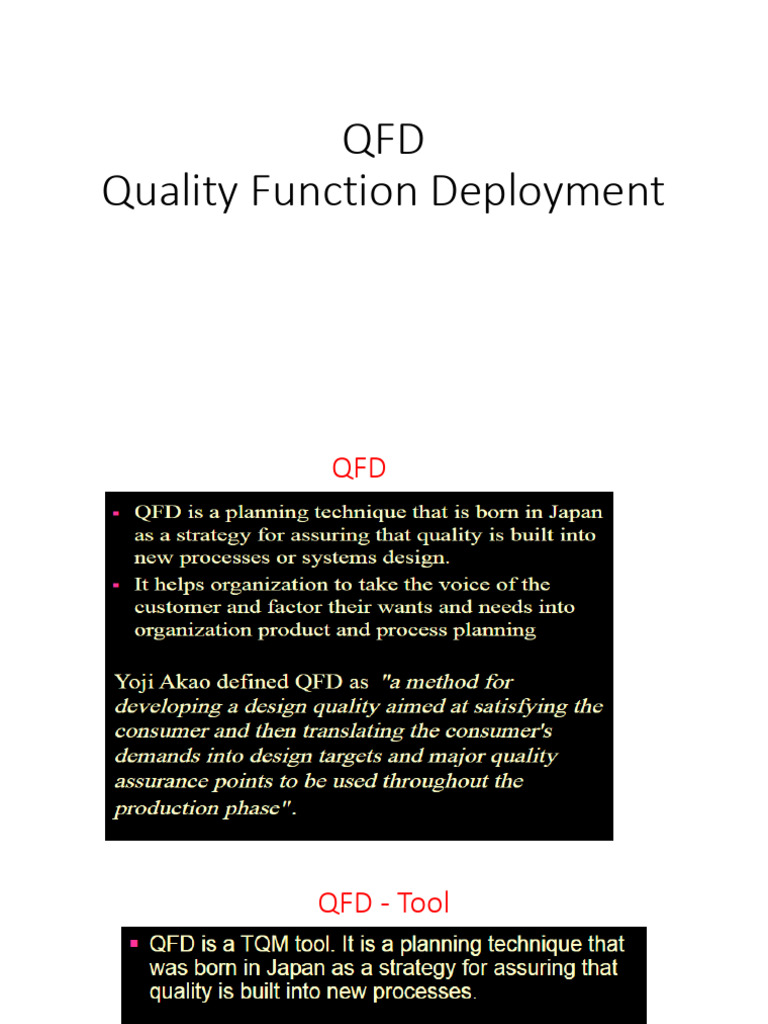 Unit - 3 QFD | PDF