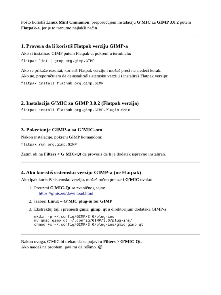 Gmic instalacija | PDF