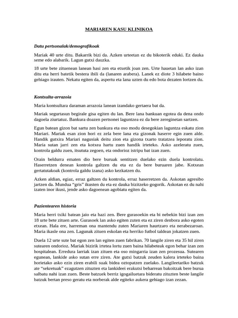 Kasu Praktikoa 2. Maria | PDF