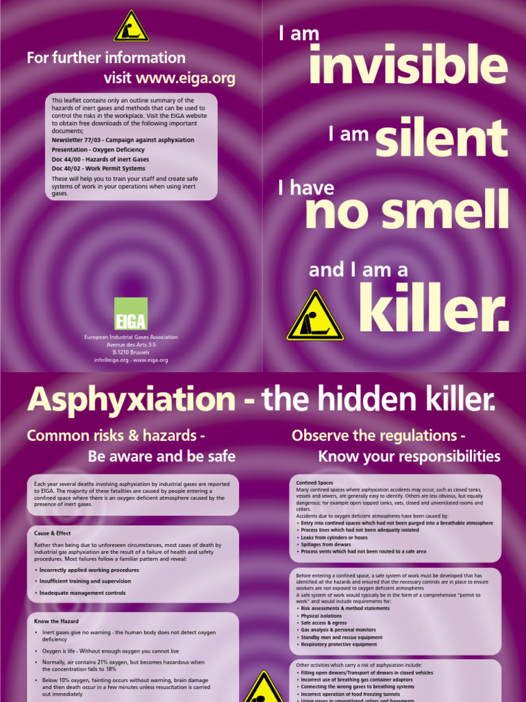 Asphyxiation Hazards in Confined Spaces | PDF | Occupational Safety And ...
