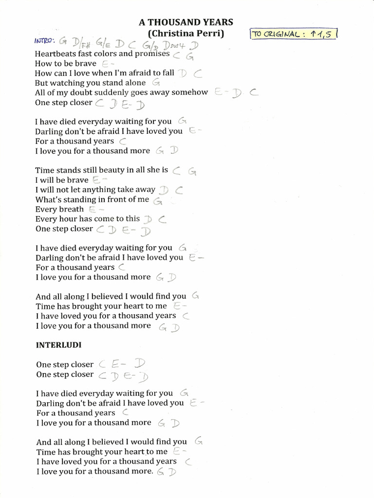A thousand years CIFRADA (Christina Perri) | PDF