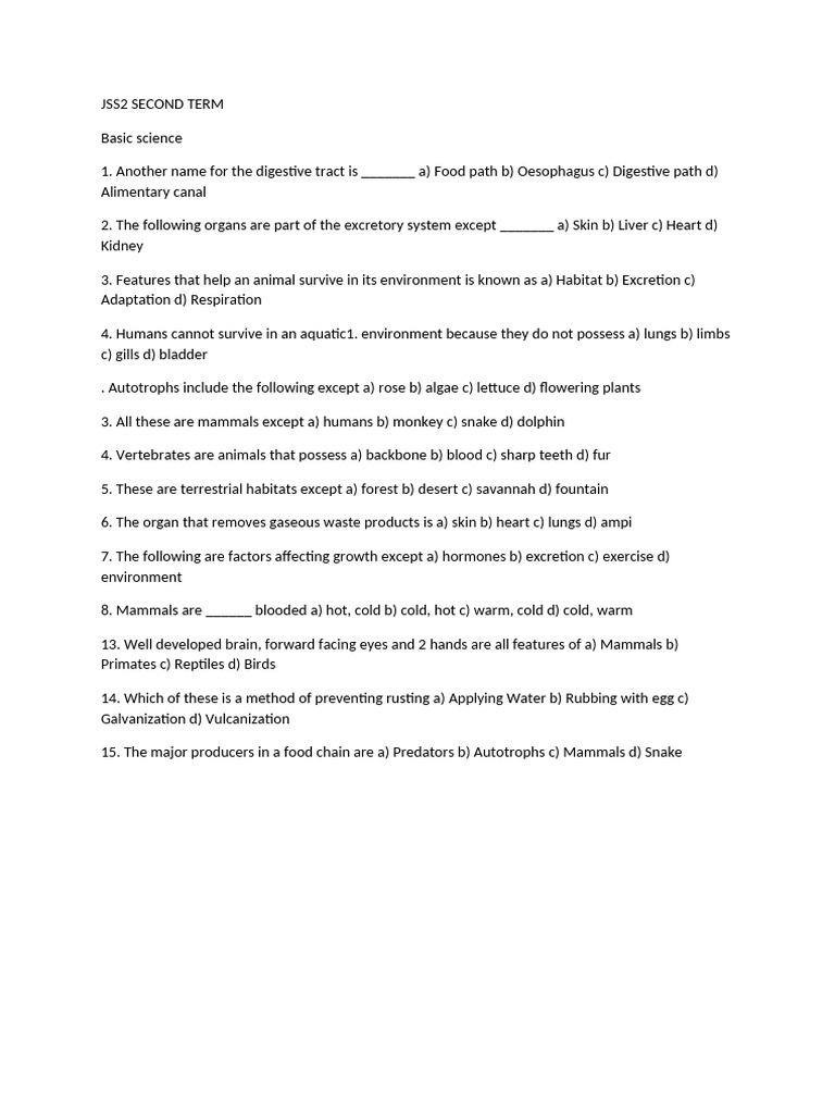 Basic Science Js2 | PDF