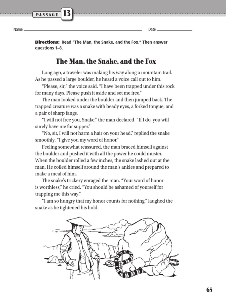 The Man, the Snake, and the Fox Story | PDF