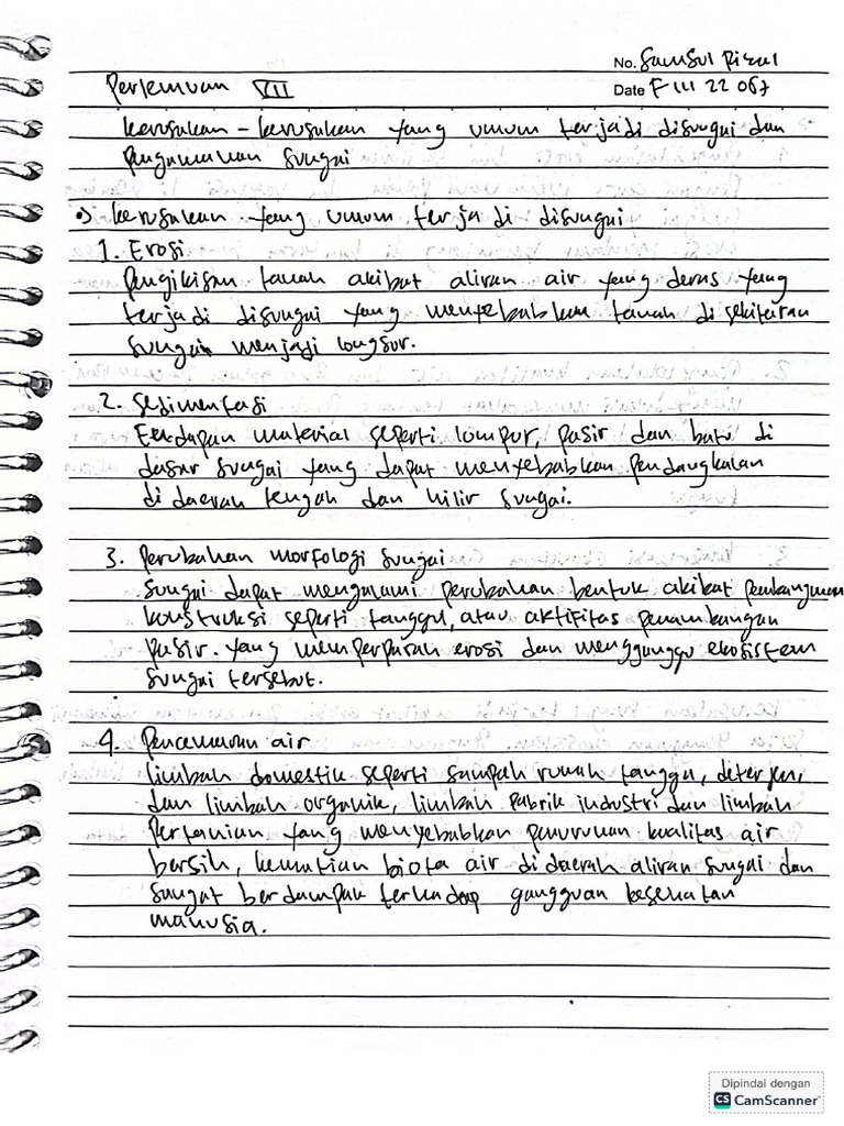 Rangkuman PSDA Samsul Rizal - F11122067 | PDF