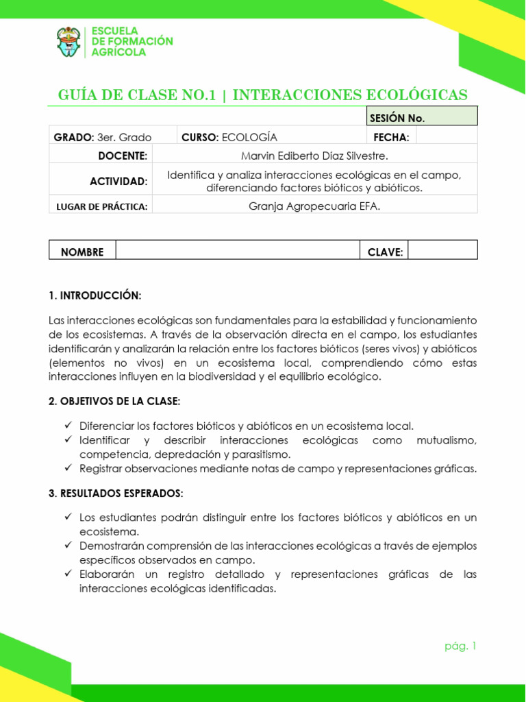 01 - Interacciones Ecológicas | PDF | Ecología | Ecosistema