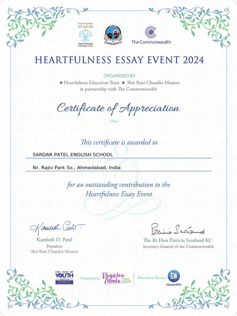 Appreciation Certificate | PDF