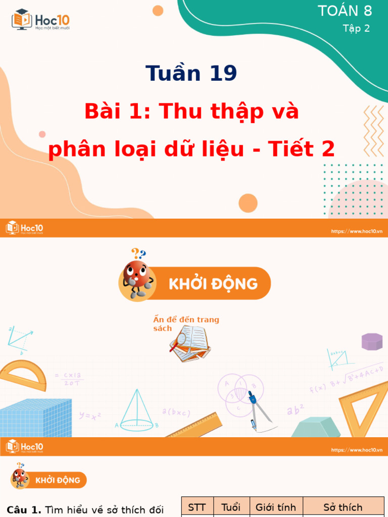 1734665103gcg1BJ 1703645122 Tuan 19 - Bai 1 - Thu Thap Va Phan Loai Du Lieu - Tiet 2 | PDF