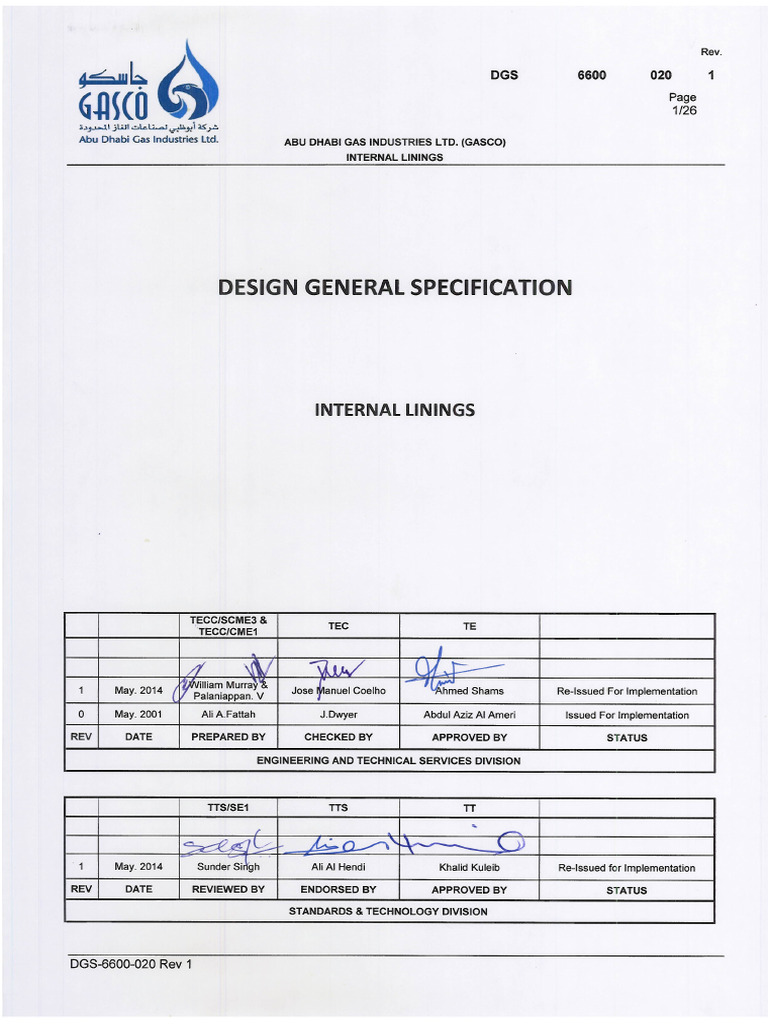 DGS Internal Linings Specification Guide | PDF | Specification ...