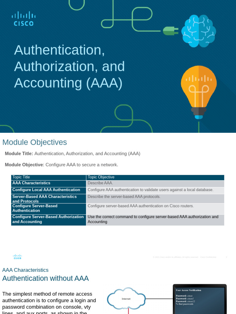 Authentication Authorization And Accounting Aaa Pdf Radius