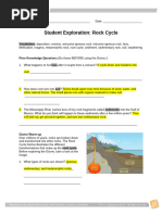 Rock Cycle Worksheet | PDF | Rock (Geology) | Sedimentary Rock