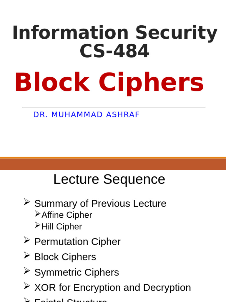 Week4 - Symmetric Ciphers | PDF | Cipher | Cryptography