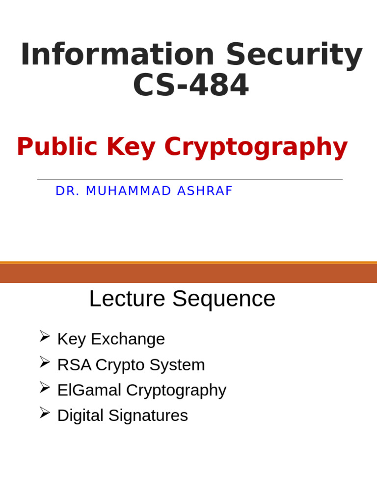 Week6 - Public Key Cryptography | PDF