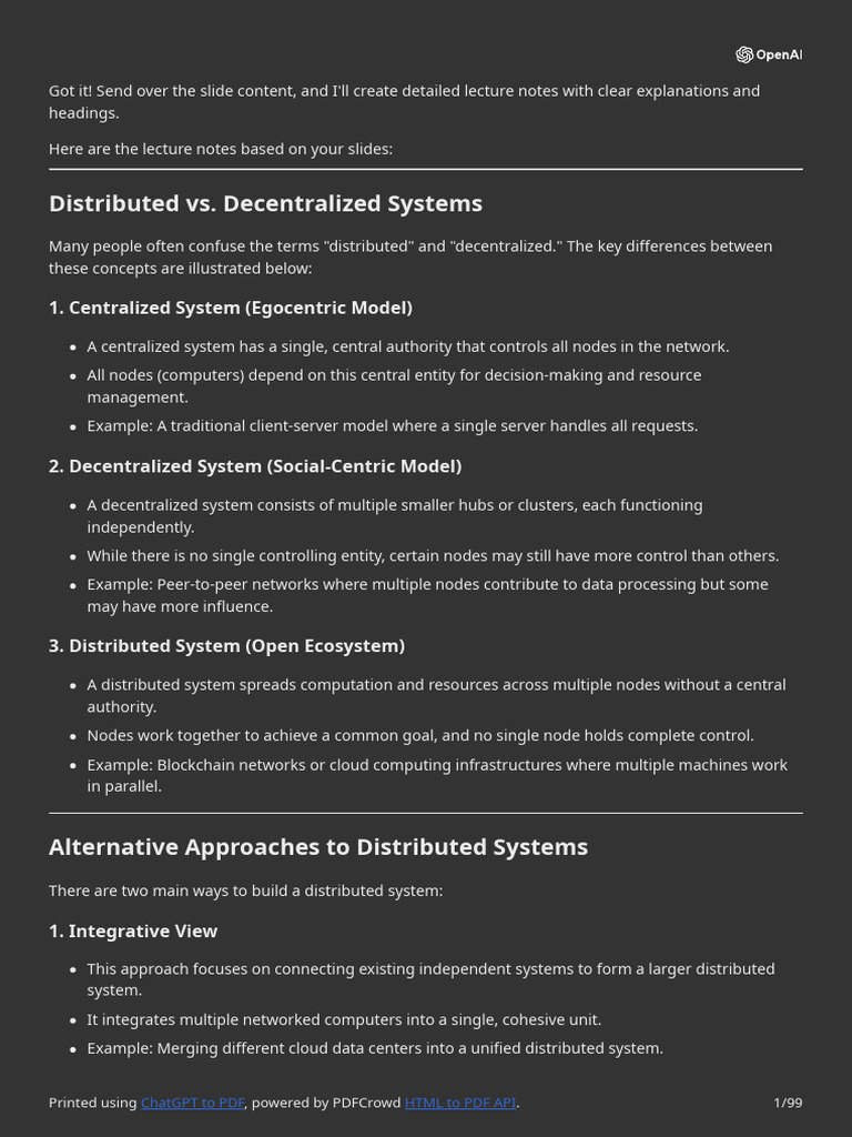 Decentralized vs. Distributed Systems | PDF | Computer Cluster ...