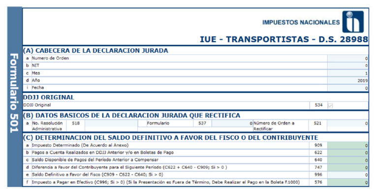Formulario 501 v2 | PDF