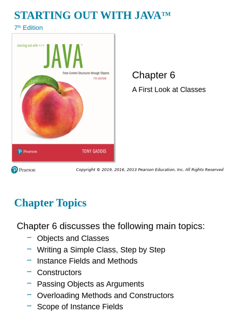 CSO Gaddis Java Chapter06 7e | PDF | Constructor (Object Oriented Programming) | Programming