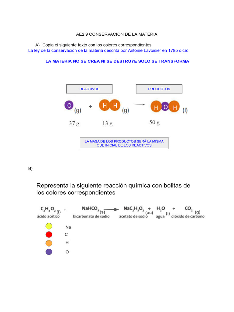 Ae2.9 Conservación de La Materia | PDF