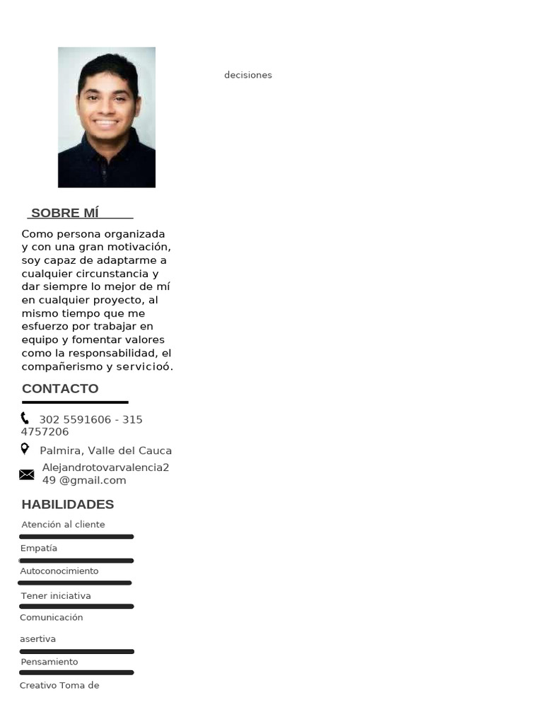 Hoja de Vida Actualizada ALEJANDRO TOVAR VALENCIA 2025 PDF | PDF