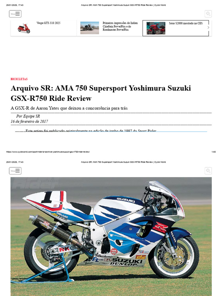 Arquivo SR - AMA 750 1997 Supersport Yoshimura Suzuki GSX-R750 Ride ...