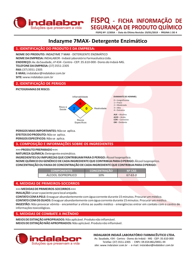 Fispq-Detergente Enzimático | PDF | Química