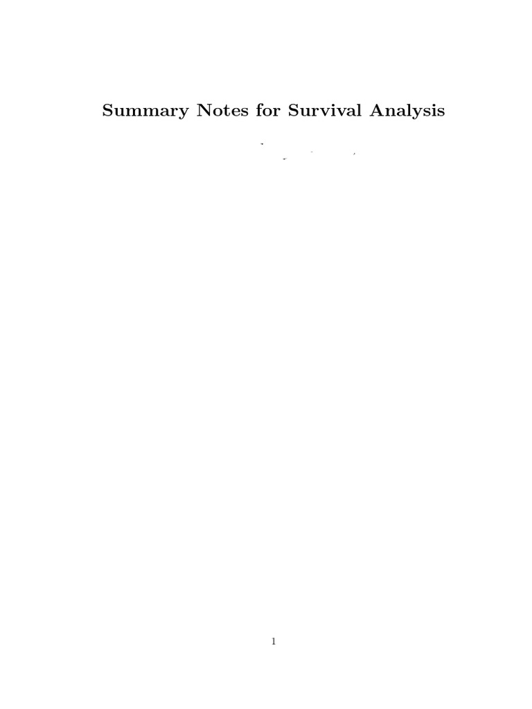Survival Analysis Summary Notes | PDF | Estimator | Statistical Theory