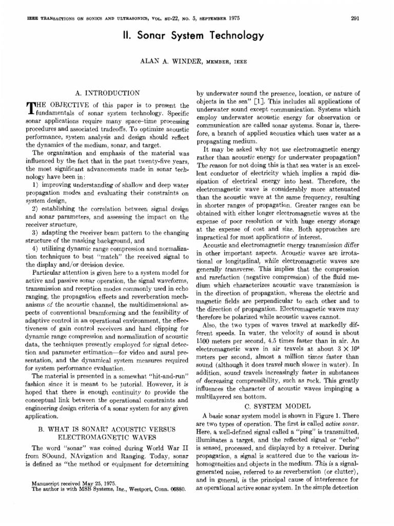 II Sonar System Technology | PDF | Sonar | Waves