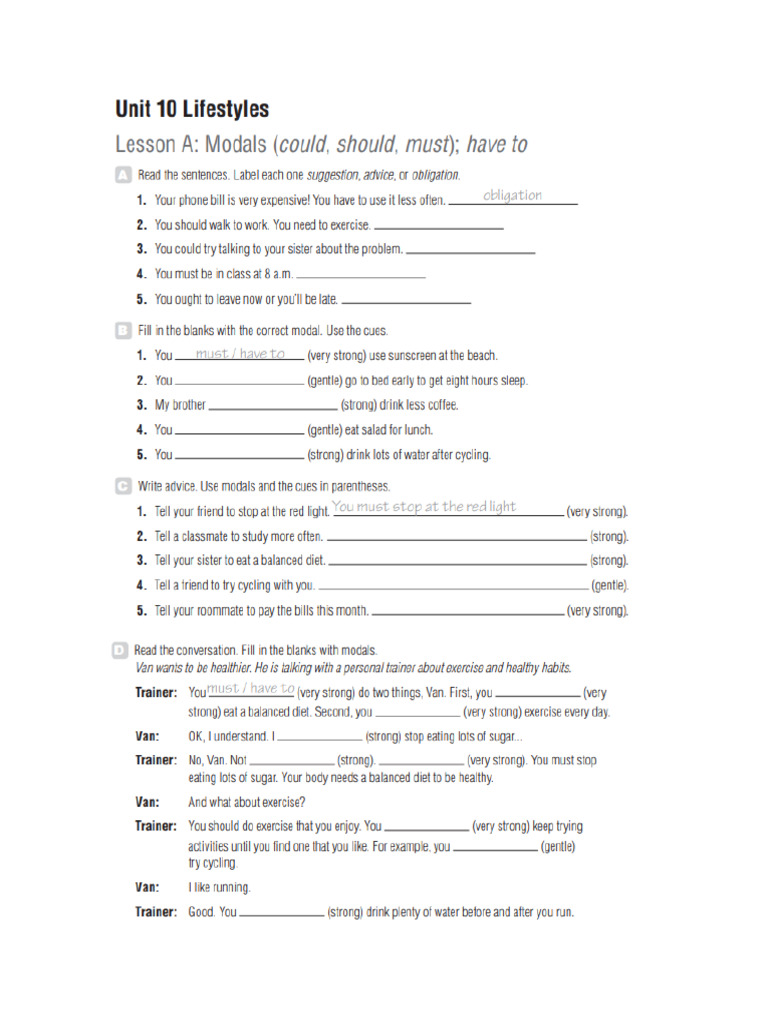 Grammar Practice Unit 10 | PDF