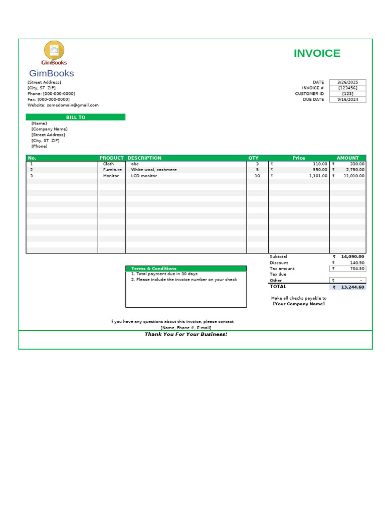 66966cc842941c33e330c953 - Invoice Temp Excel 2 | PDF | Invoice