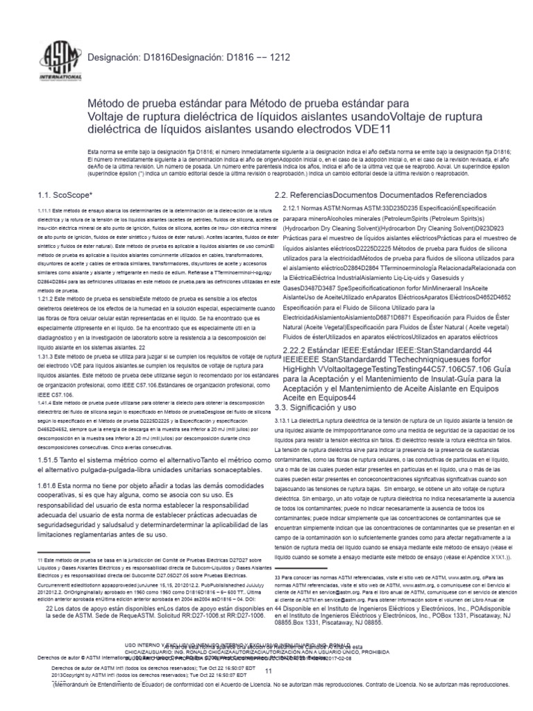 ASTM D1816 12 2019 Standard Test Method For Dielectric Breakdown ...