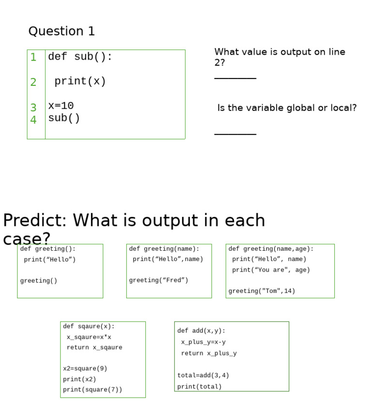 Python Function Output and Scope | PDF