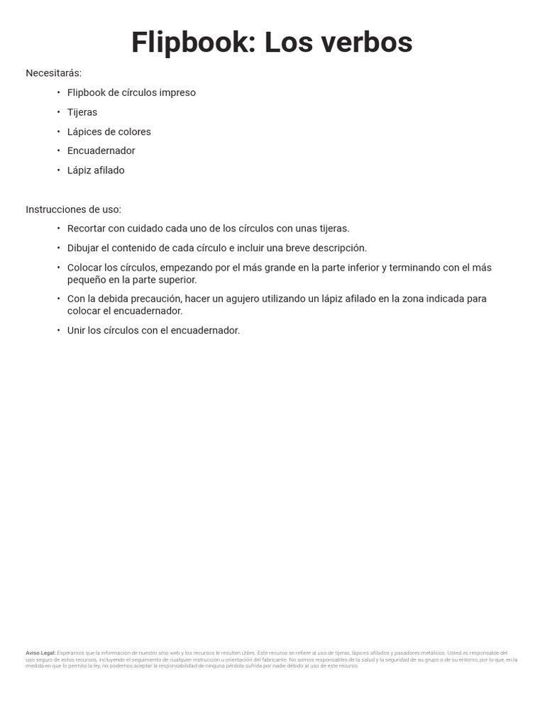 Flipbook de Verbos: Guía Práctica | PDF | Lápiz | Verbo
