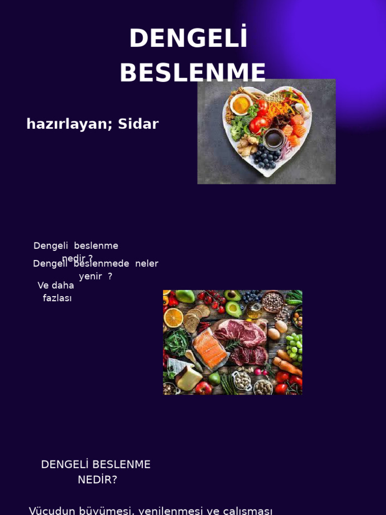 Dengeli̇ Beslenme | PDF