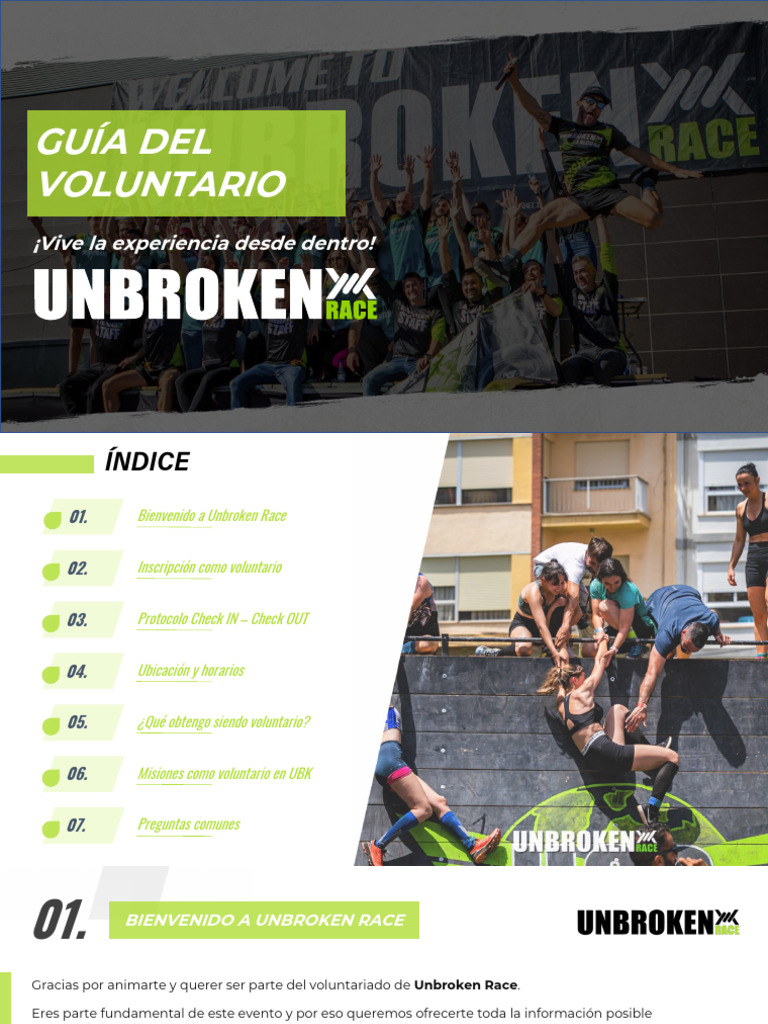 Guía para Voluntarios de Unbroken Race | PDF