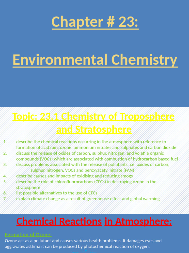 Environmental Chemistry | PDF | Water Purification | Climate Change