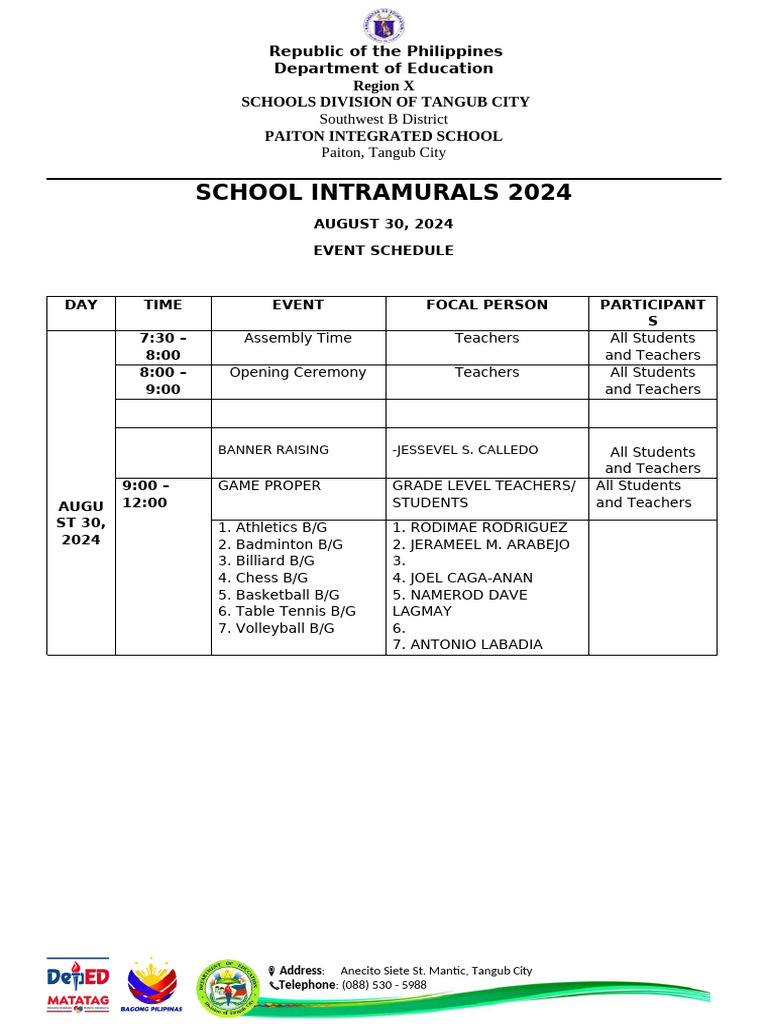 school-intrams-program-flow-2024 | PDF