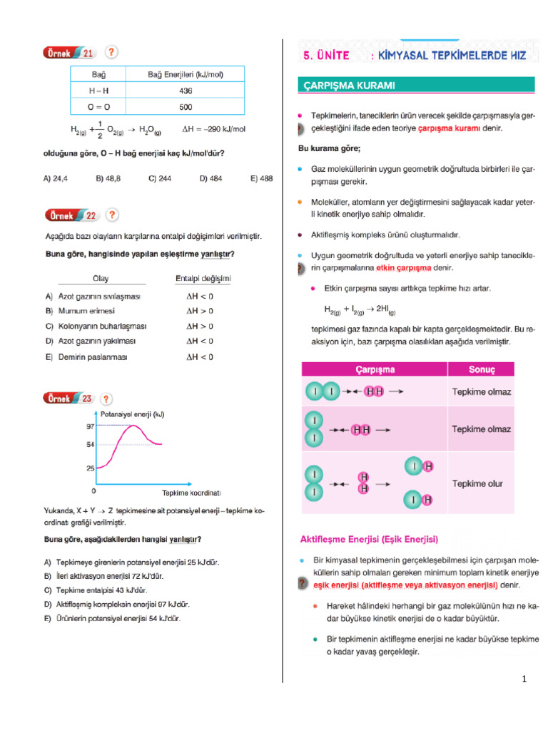 Ki̇myasal Tepki̇melerde Hiz | PDF