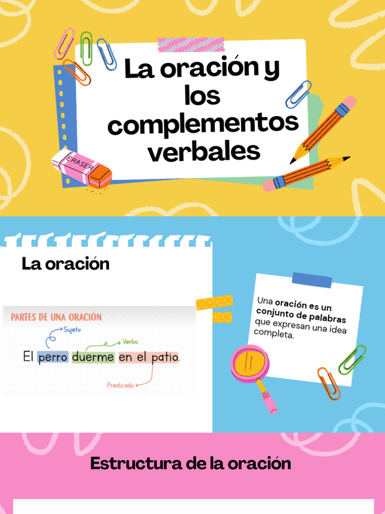 La Oración | PDF | Asunto (gramática) | Verbo