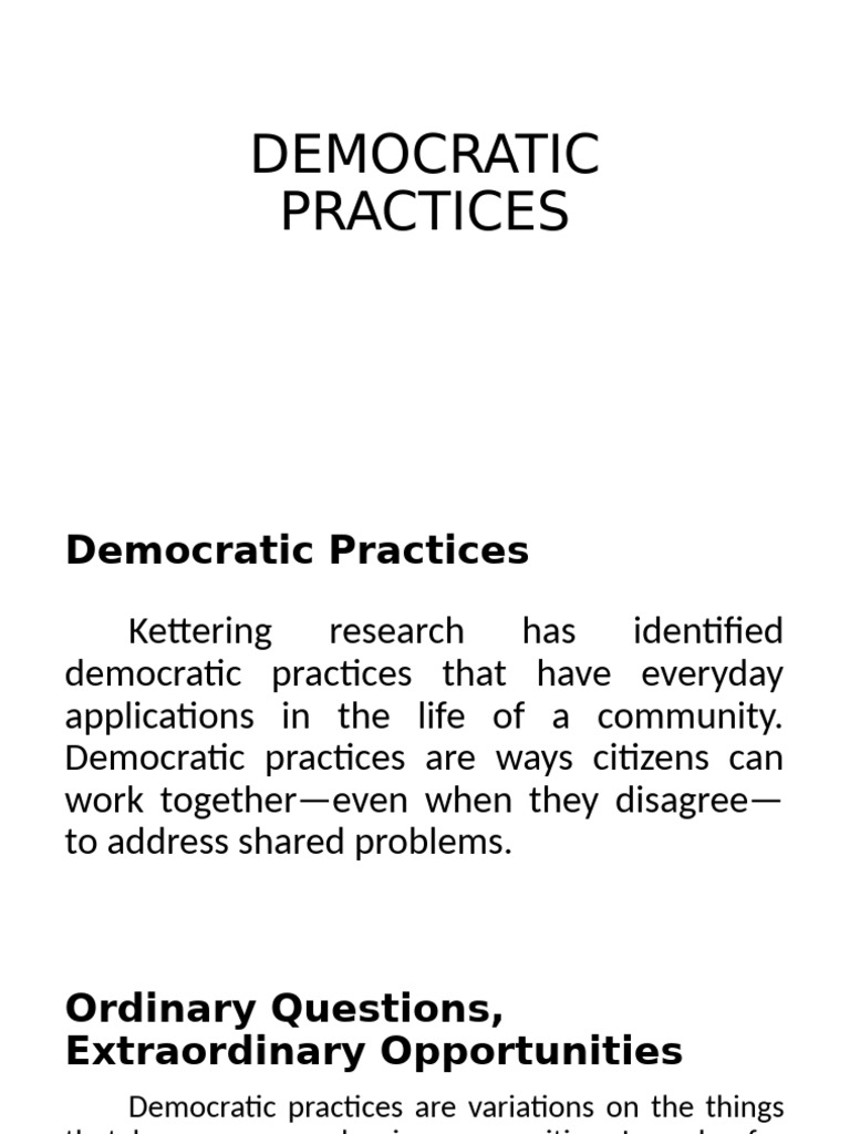 Identify Democratic Practices | PDF | Cognition