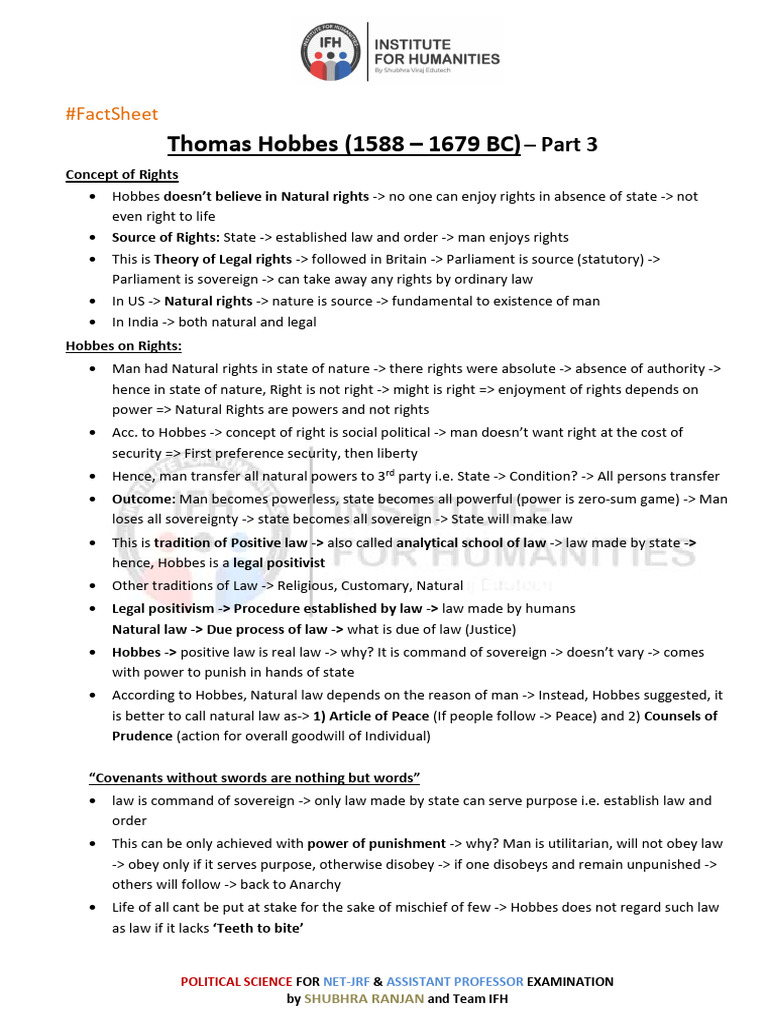 Hobbes on Rights and Legal Positivism | PDF | Applied Philosophy ...