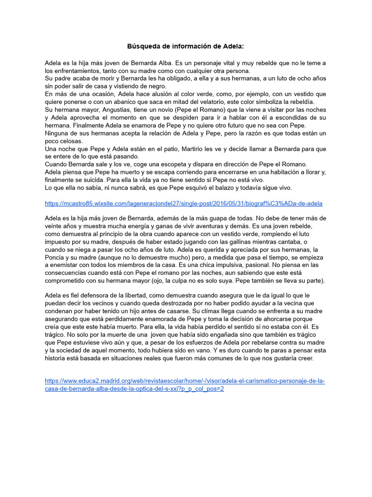 Biografía Adela | PDF