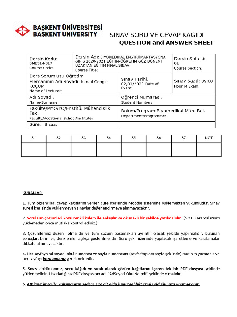 BME314 - 317 Final 2020 2021GUZ | PDF